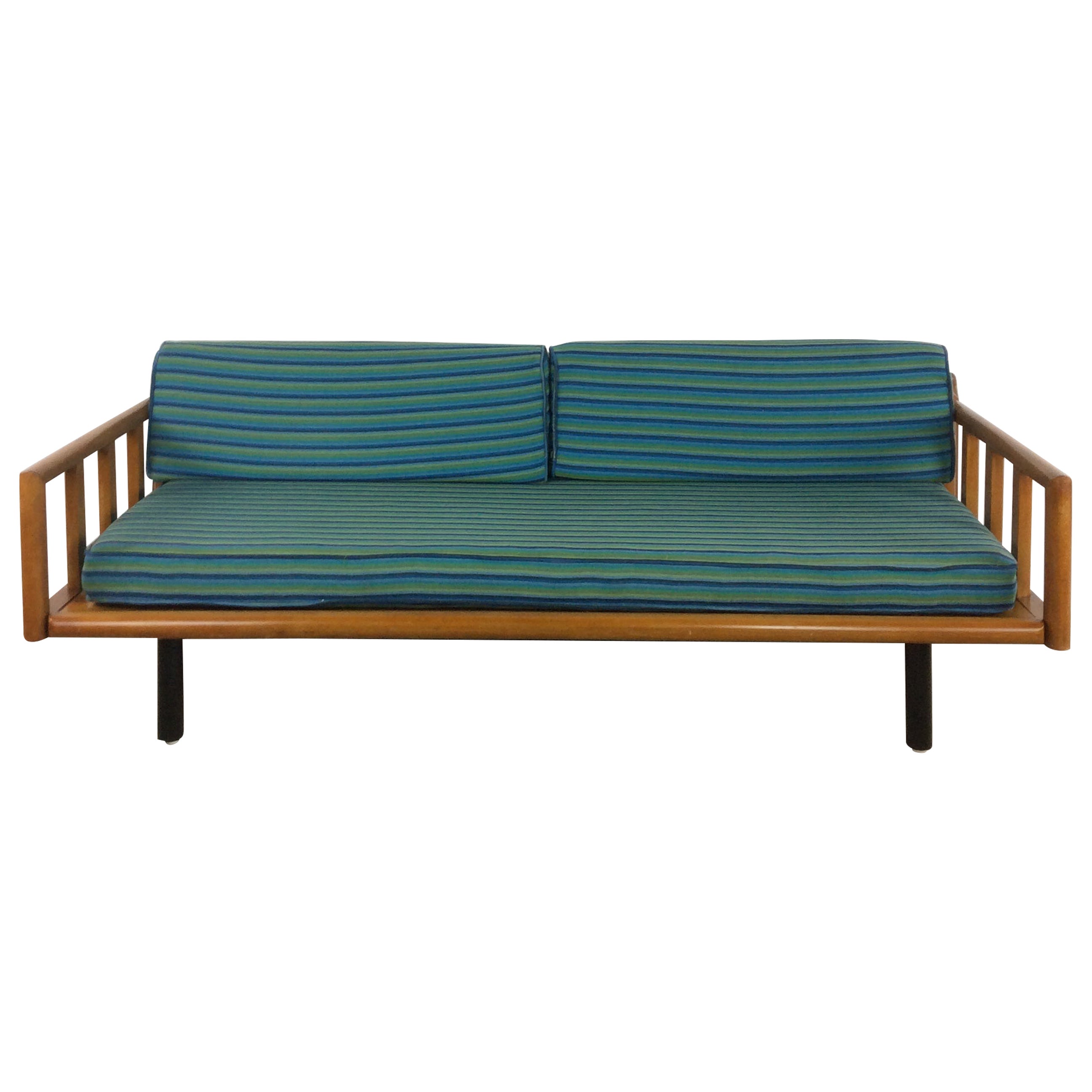 Mid-Century Modern Sofa with Walnut Accents For Sale at 1stDibs