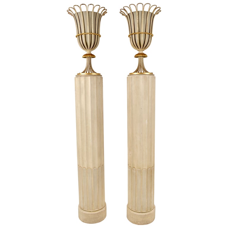 Pair of Grosfeld House Column-form Tochieres, USA 1930s For Sale at 1stDibs