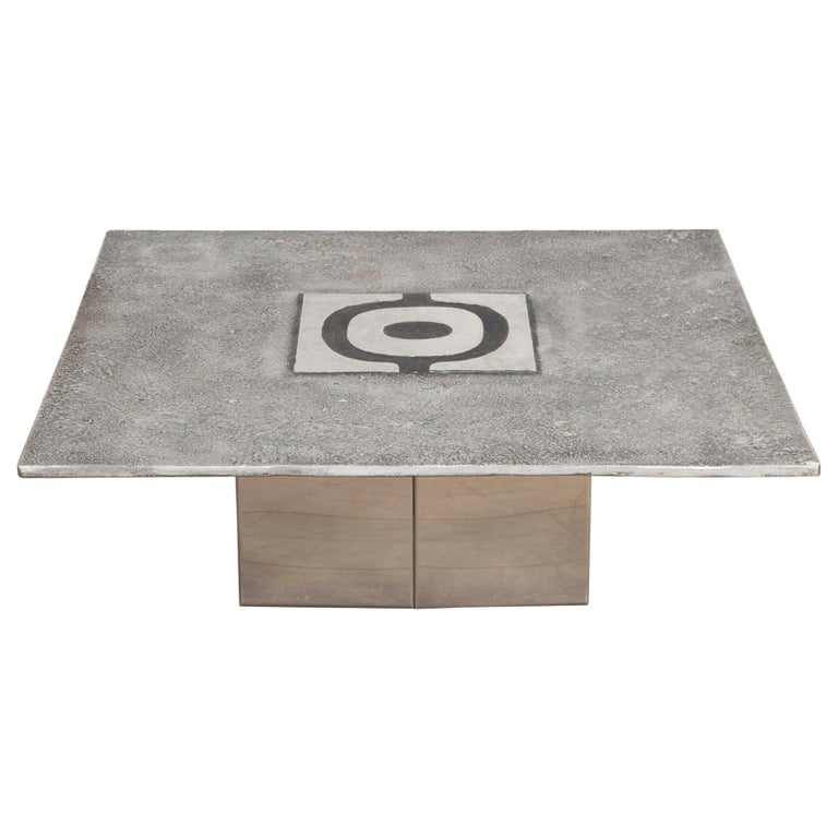 20th Century Brutalist Aluminum Cast Coffee Table For Sale at 1stDibs