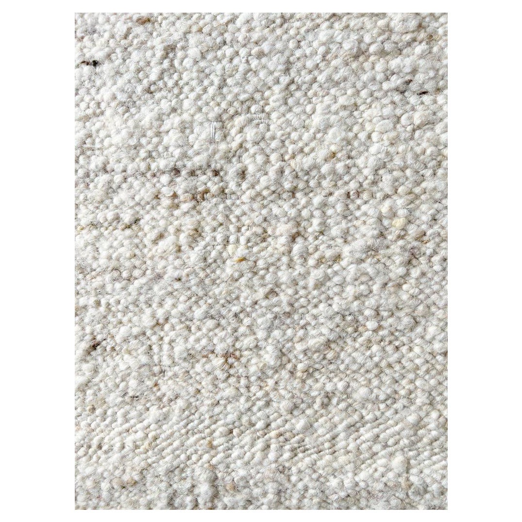 Natural Raw Wool Flatweave Hand Knotted Rug For Sale at 1stDibs