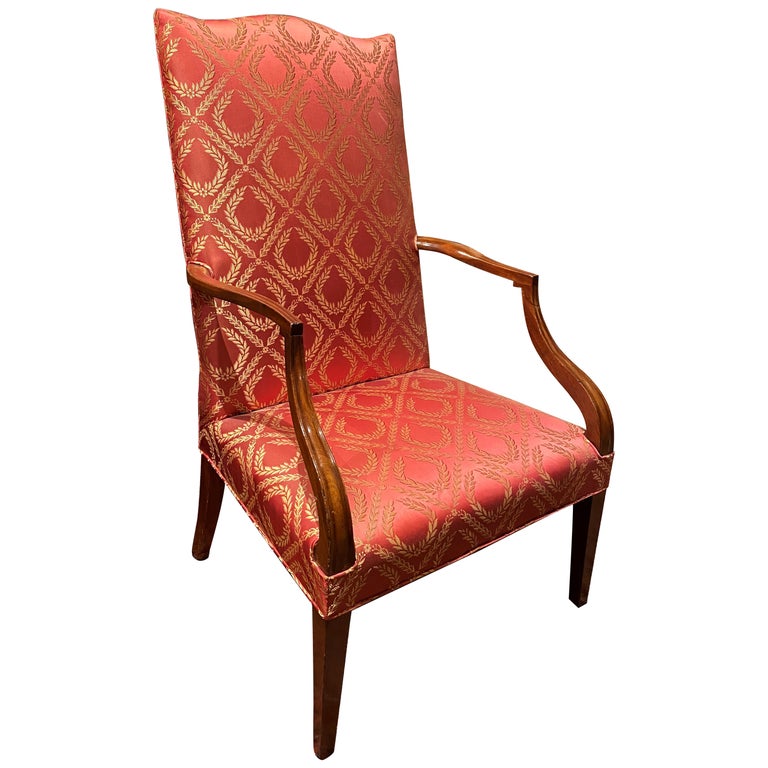 Federal Mahogany Upholstered Lolling Chair, circa 1785 For Sale at 1stDibs