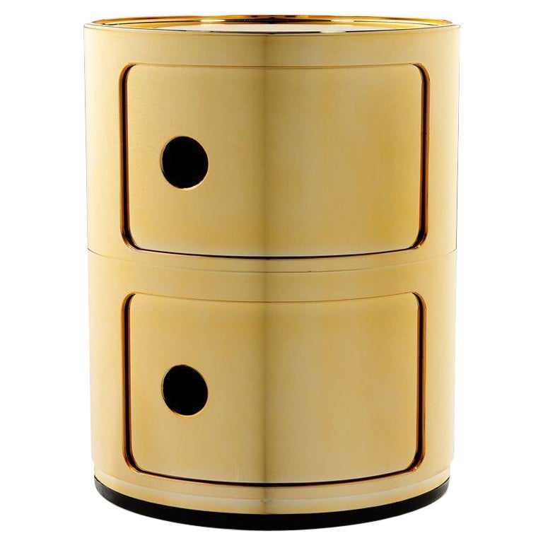 Kartell Componibili Metal 2-Tier Drawer in Gold by Anna Castelli ...