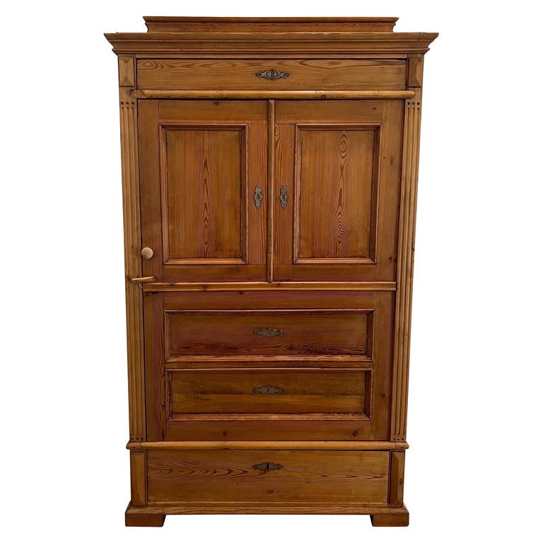 Antique Pine False Front Cupboard/Secretary Cabinet For Sale at 1stDibs
