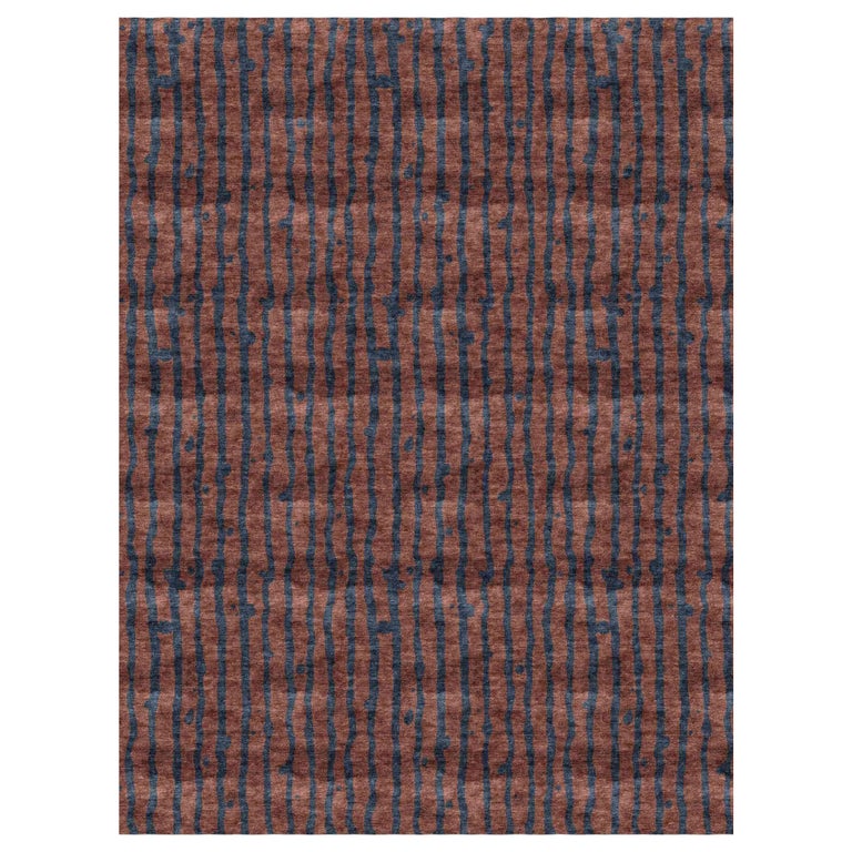 Drippy Stripe Isthmus Hand Knotted Rug by Eskayel For Sale at 1stDibs