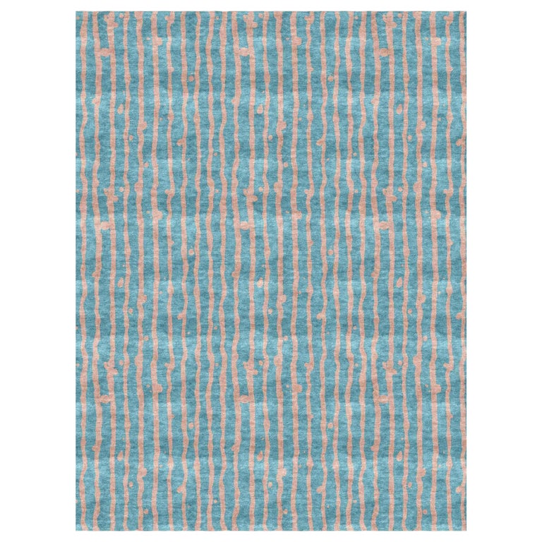 Drippy Stripe Morea Hand Knotted Rug by Eskayel For Sale at 1stDibs