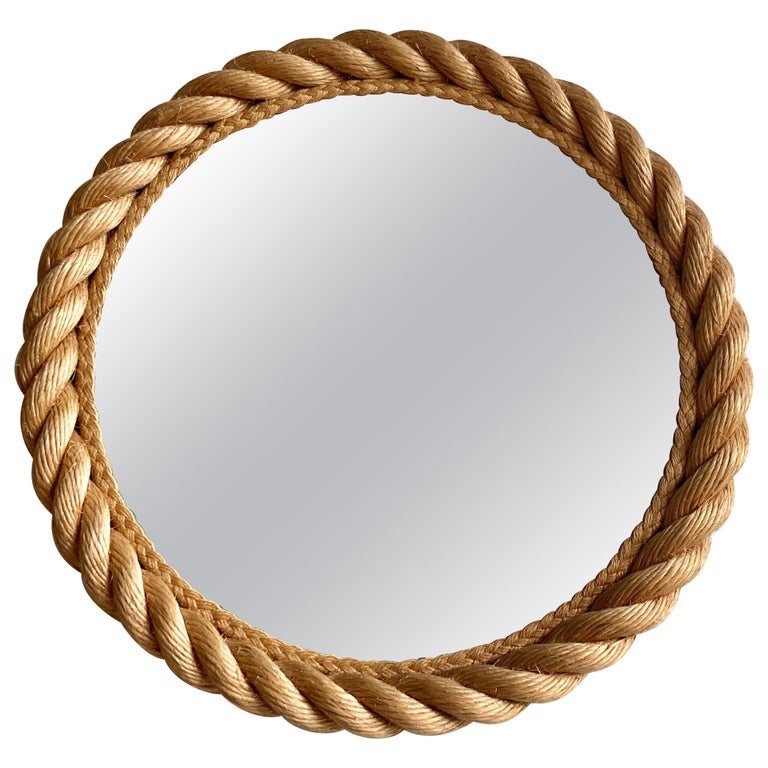 Rope Frame Mirror, Audoux and Minet, France, 1950-1960 For Sale at 1stDibs