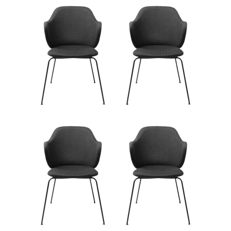 Set of 4 Dark Grey Jupiter Lassen Chairs by Lassen For Sale at 1stDibs