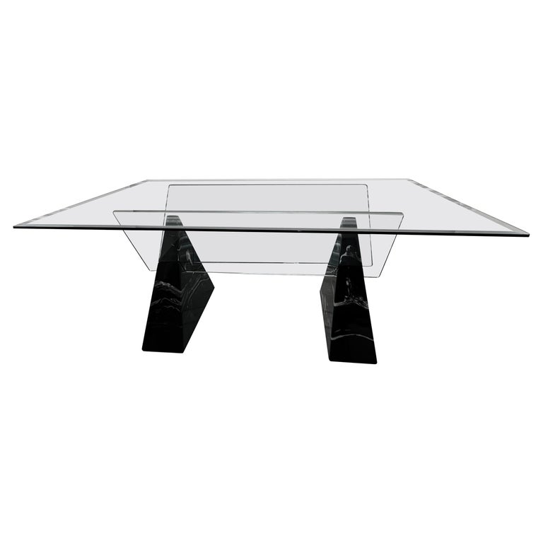 Postmodern Triangle Base Marble Dining Table in the Style of Massimo ...