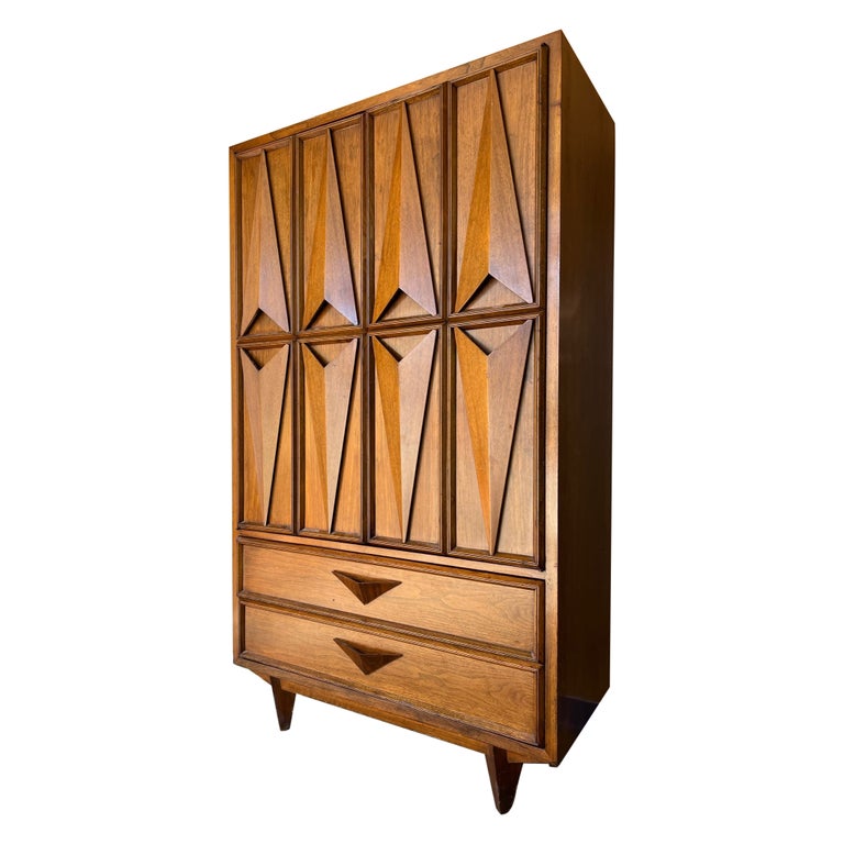 Mid-Century Modern Walnut Armoire at 1stDibs