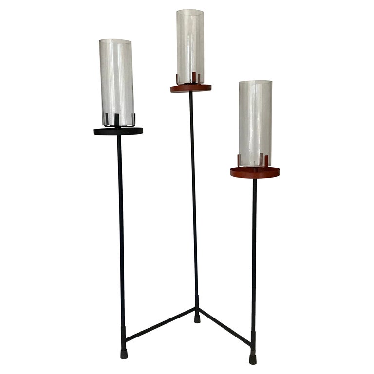 Van Keppel Green Iron Tripod Candelabra For Sale at 1stDibs