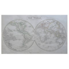 Very Decorative Original Antique Map of the World, Published in France ...