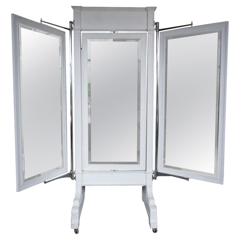 19th Century Tailor Full Mahogany Length Tri- Mirror For Sale at 1stDibs