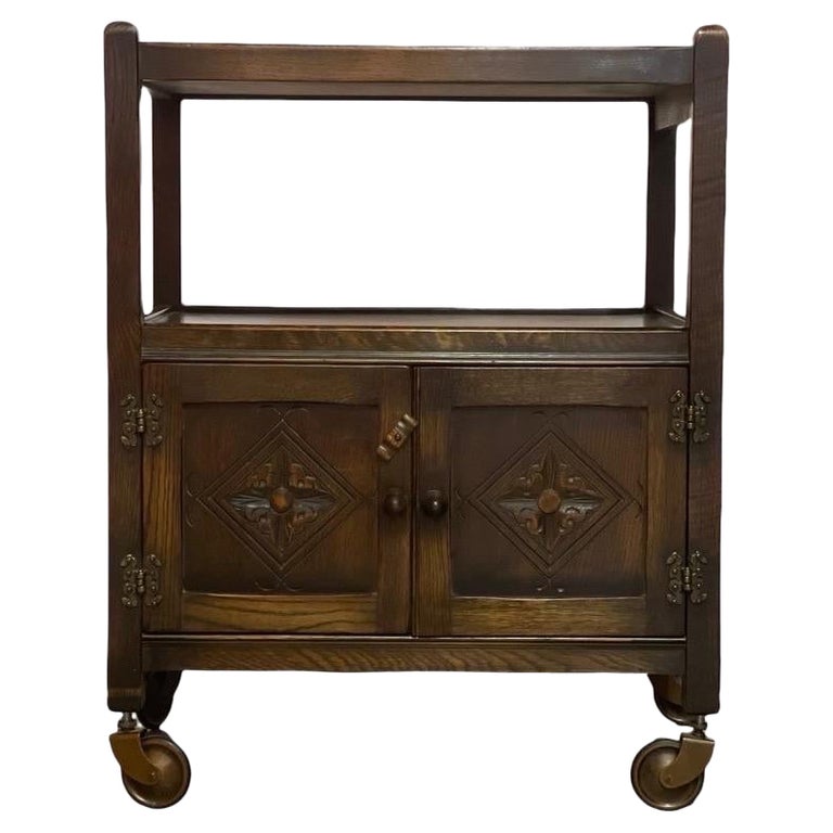 Vintage English Cart Table on Casters, Uk Import For Sale at 1stDibs