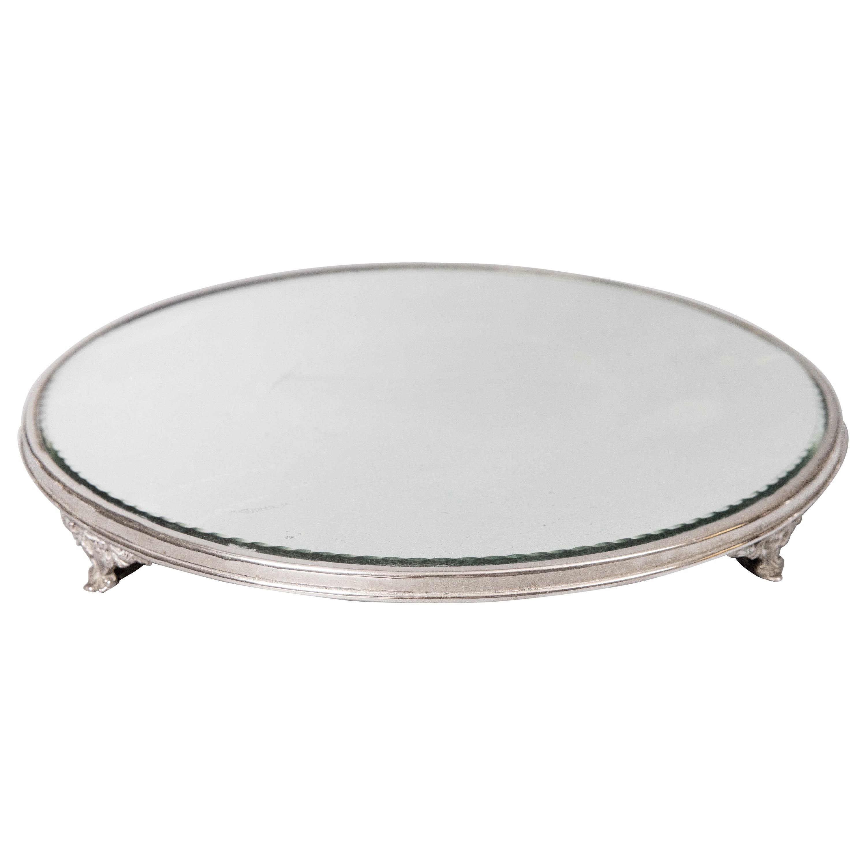 English Antique Silver Plated Mirror Plateau by Fenton Bros. Ltd at 1stDibs