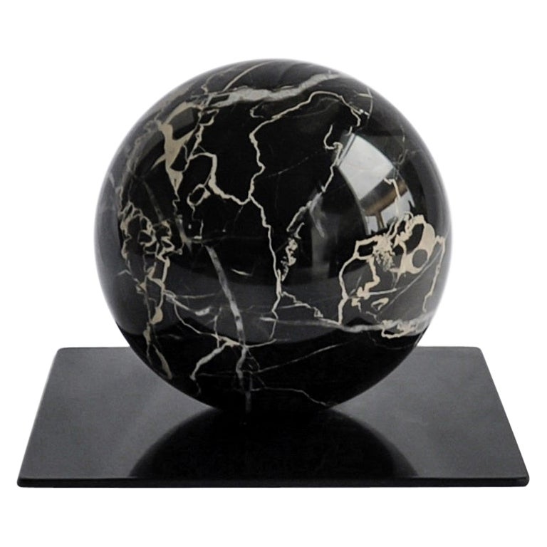 Handmade Metal Paperweight with Sphere in Portoro Marble For Sale at ...