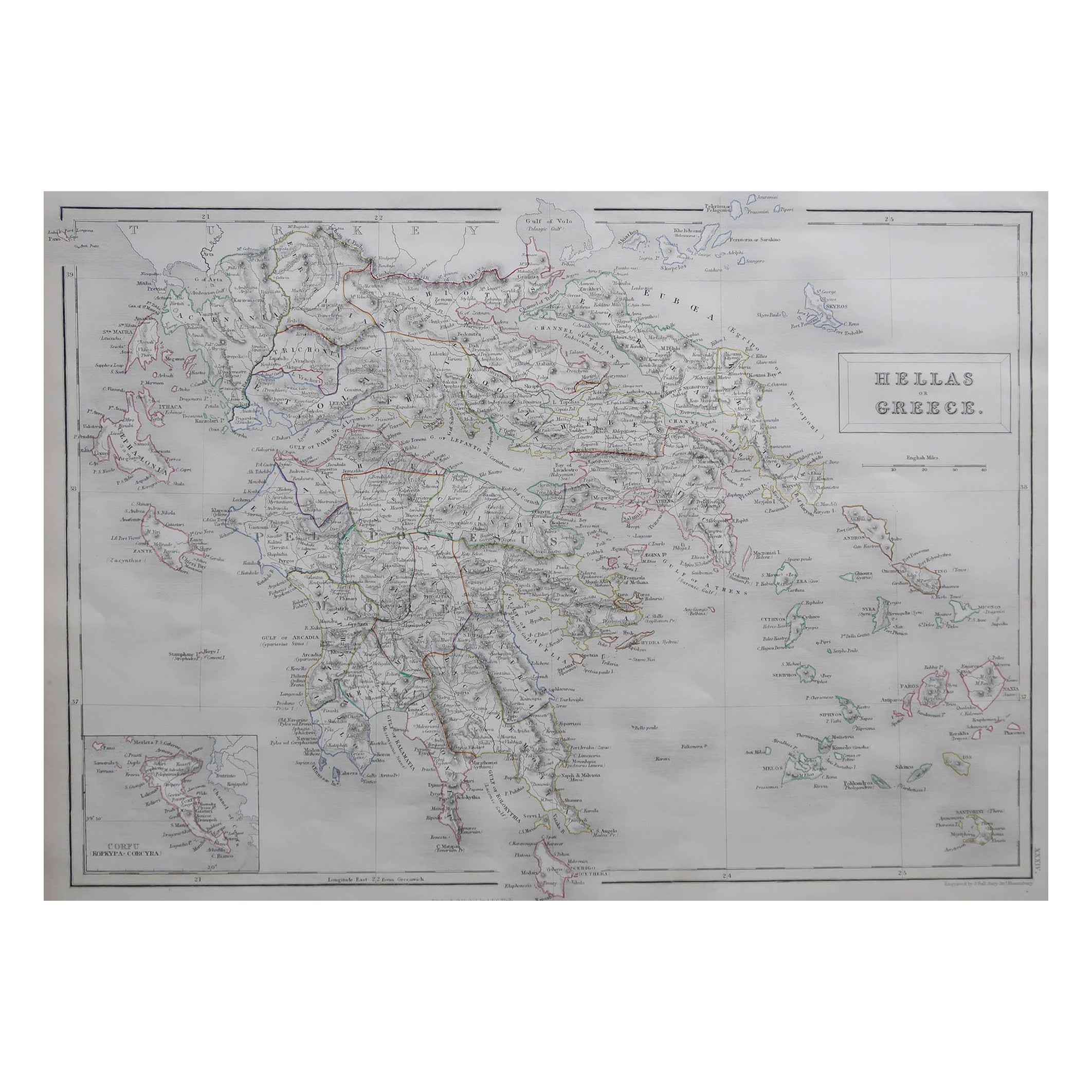 Large Original Antique Map of the World by Sidney Hall, 1847 at 1stDibs