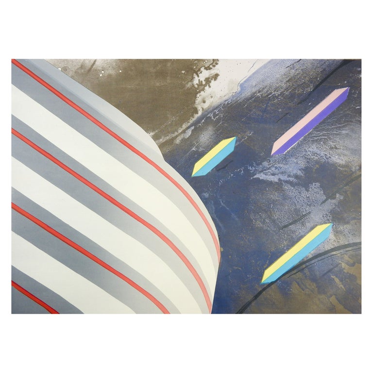 Honey Beeman "Poseidon to Olympus" Abstract Op Art Lithograph For Sale ...
