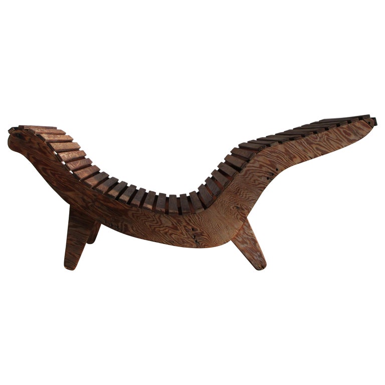 Klaus Grabe Slatted Plywood Chaise ‘Model C5’ For Sale at 1stDibs