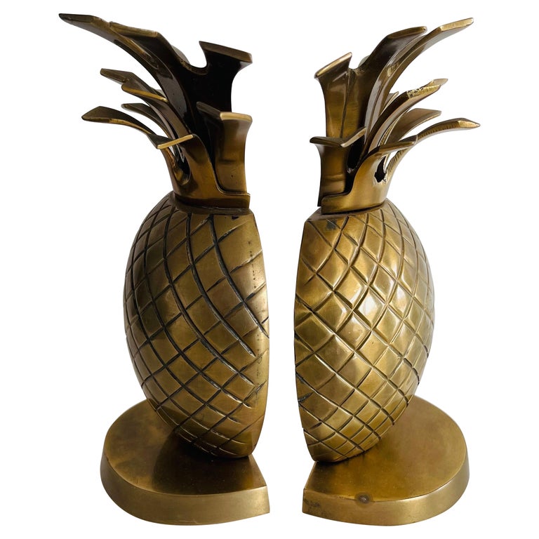 1960s Brass Pineapple Bookends, Pair For Sale at 1stDibs