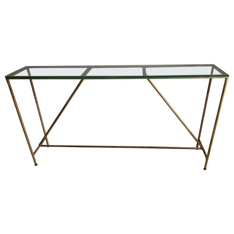 Custom Gilt Metal Iron Base Console Table, Desk, or Ding Table Base For ...