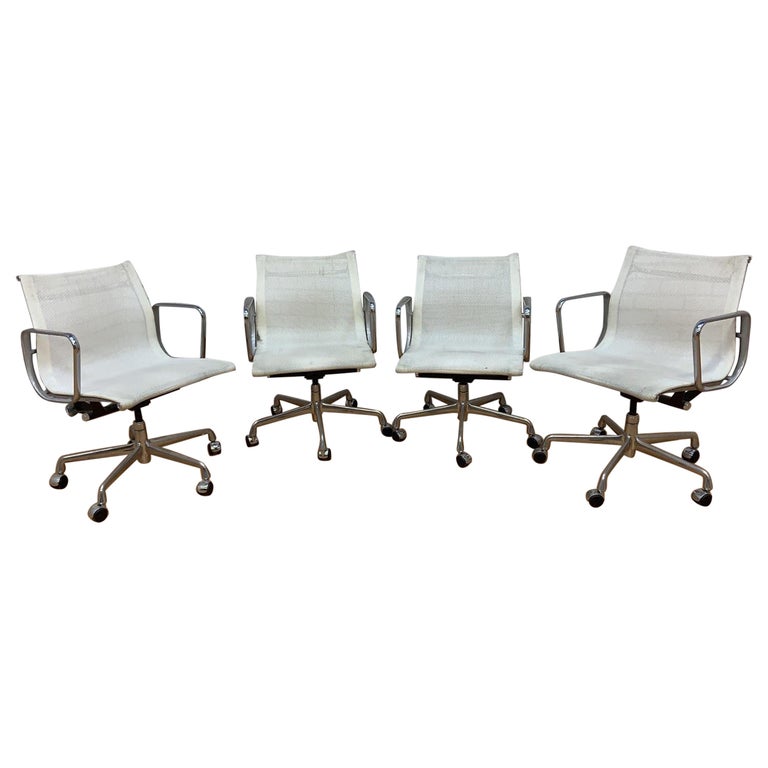 MCM Herman Miller Eames Low Back White Mesh Office Chairs - Set of 4 ...