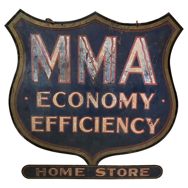 MMA Home Store Large Metal Shield Form Double Sided Advertising Sign ...
