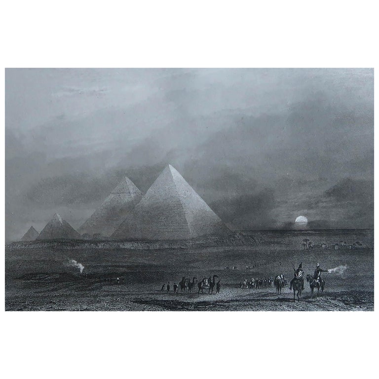 Original Antique Print of The Pyramids of Giza, Egypt, After J.M.W ...