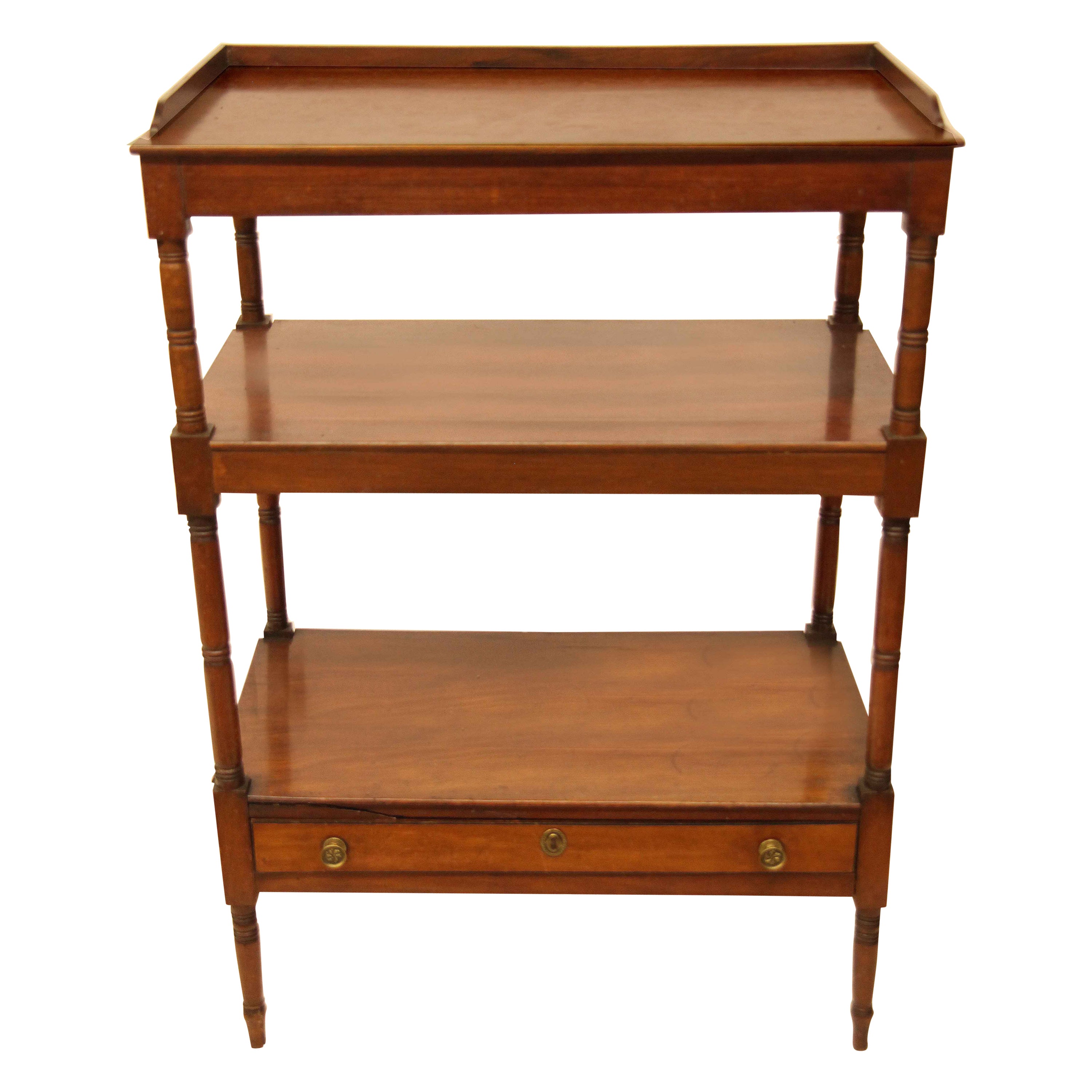 Antique French Three-Drawer Chestnut Server at 1stDibs