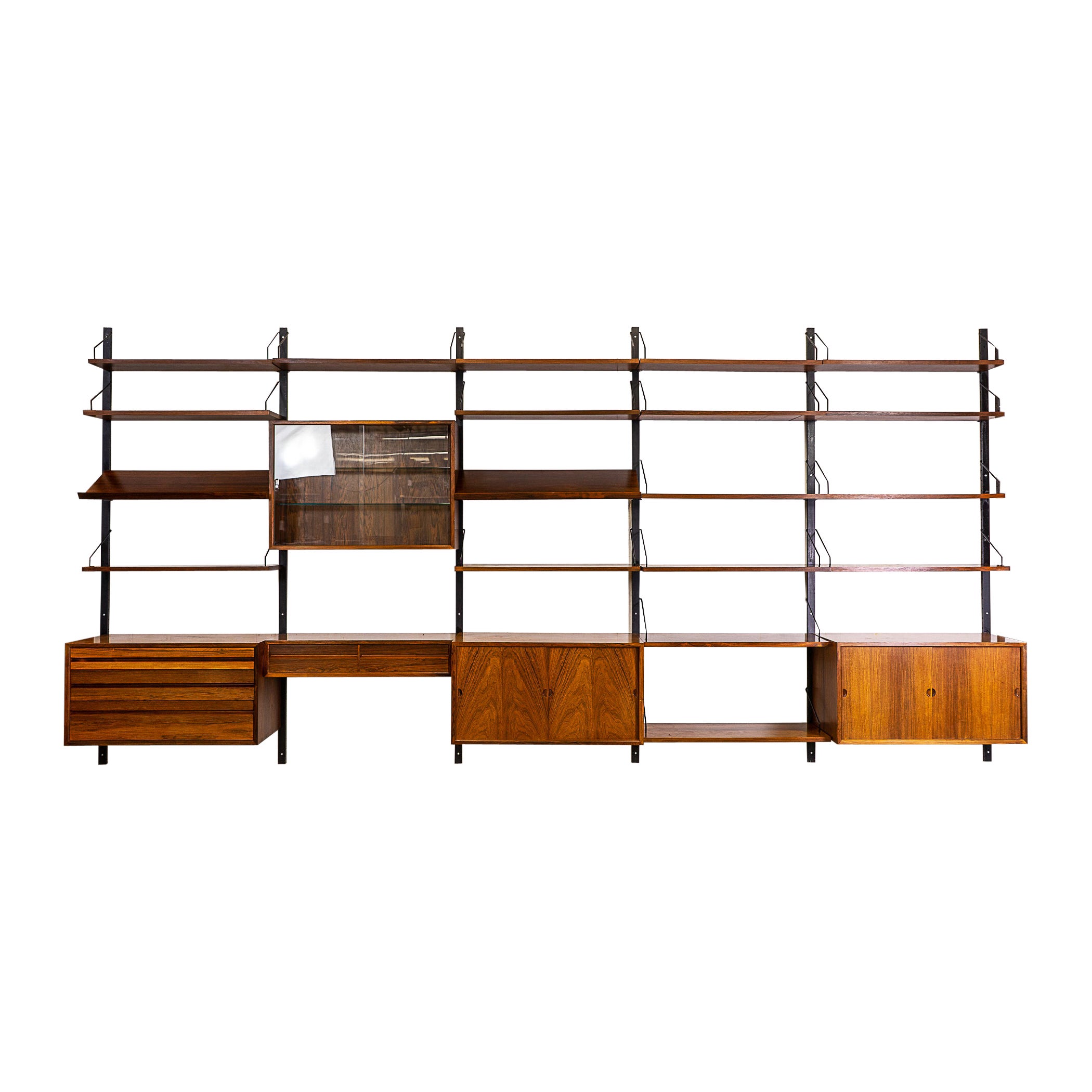 Danish Modern Teak Wall System For Sale at 1stDibs