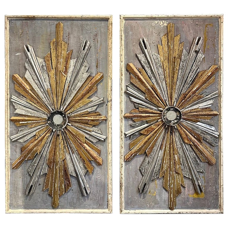 Pair of Italian Parcel Gilt Decorative Panels For Sale at 1stDibs