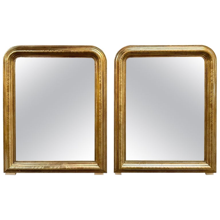 Pair of Louis Philippe Mirrors with X Pattern For Sale at 1stDibs