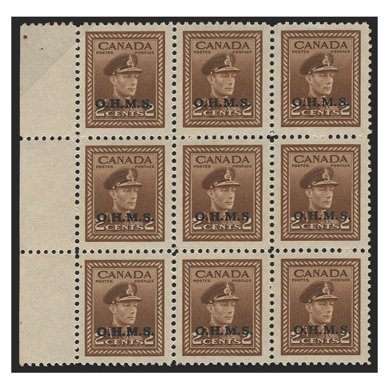 Canada 1949 2c brown Missing stop after "S", SGO163a For Sale at 1stDibs
