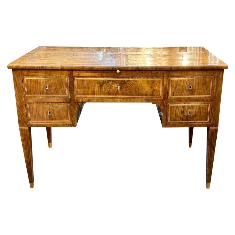 19th Century Italian Inlaid Neo-Classical Writing Desk For Sale at 1stDibs