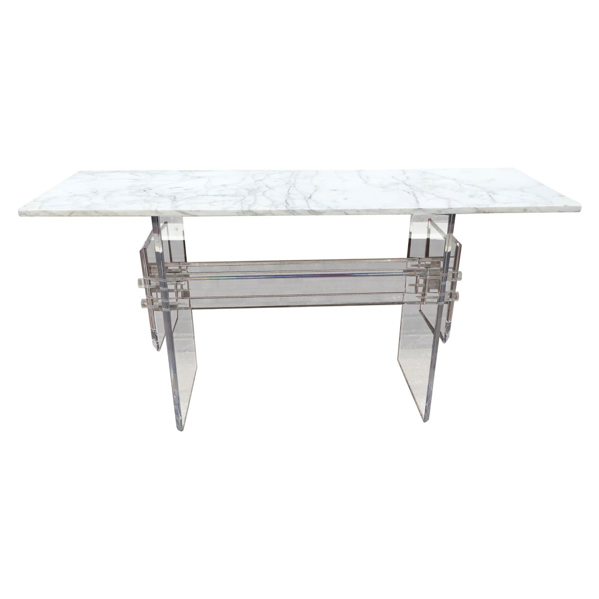 Striking Illuminated Frosted Lucite Console at 1stDibs