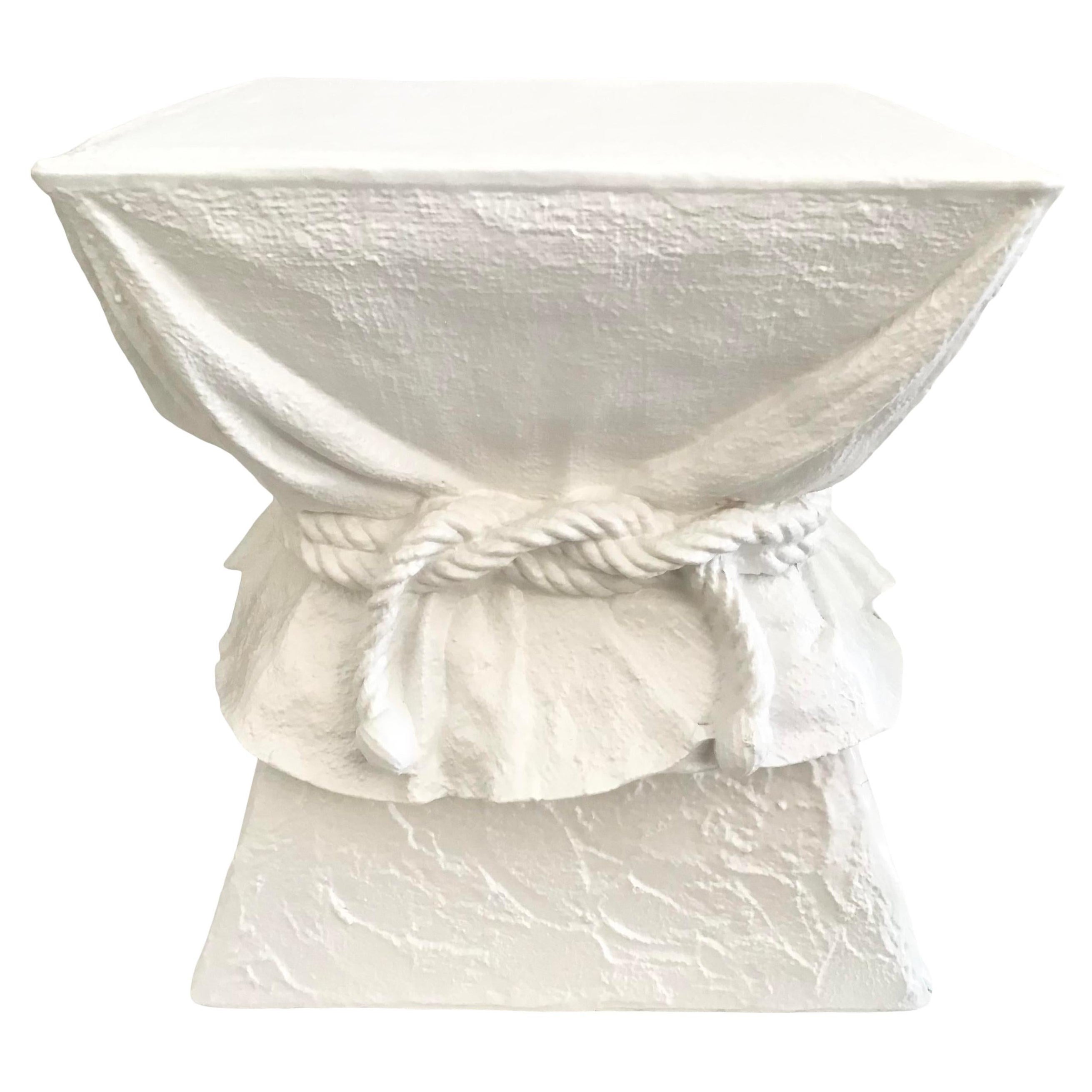 Elegant French Plaster Textured Cocktail Table with Cabriolet Legs, For ...