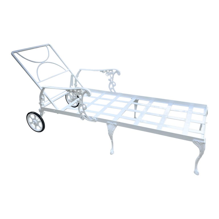 Regency Patio Chaise Frame on Wheels For Sale at 1stDibs