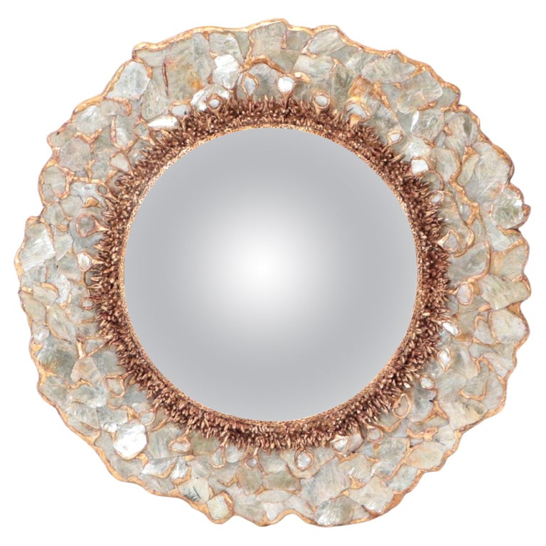 Contemporary Artist Made Gilt Resin and Mica Mirror at 1stDibs