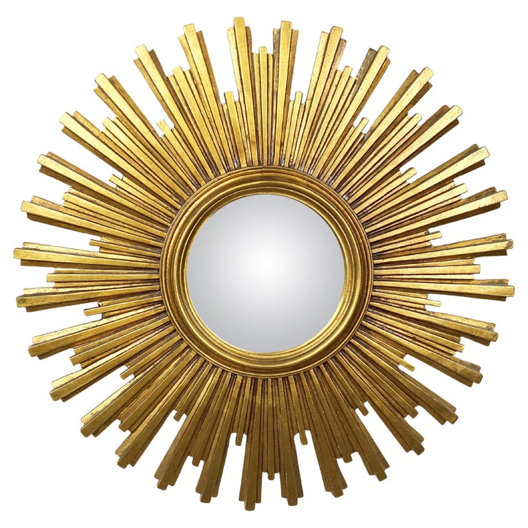 Vintage Golden Sunburst Mirror, 1960s For Sale at 1stDibs