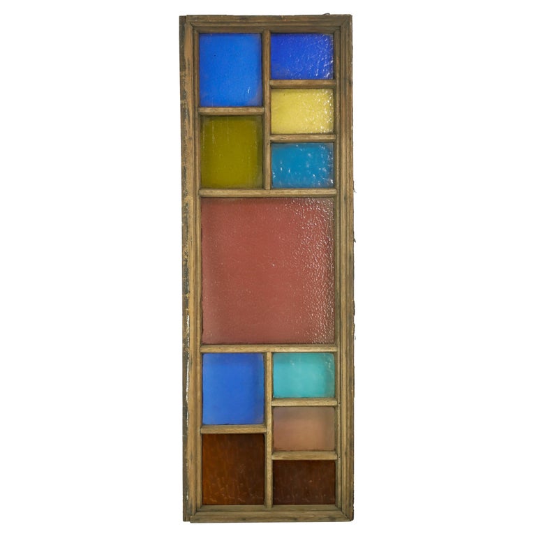 Modern 11 Pane Rich Vibrant Colours Stained Glass Window For Sale at ...
