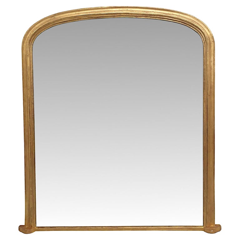 Fine 19th Century Giltwood Arch Top Overmantle Mirror For Sale at 1stDibs