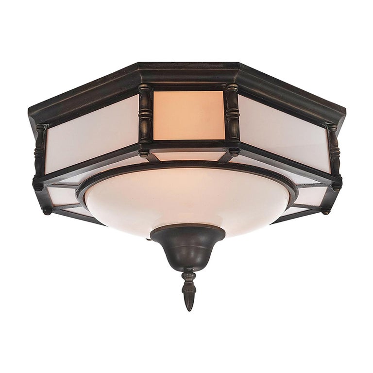 1920 Gothic Bank Flush Mount Lamp For Sale at 1stDibs