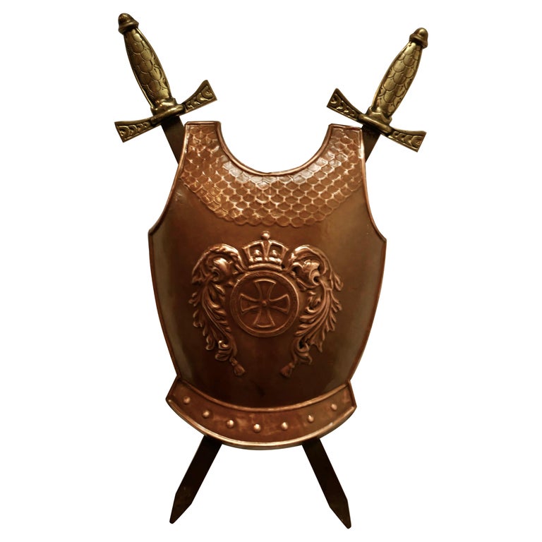 Wall Hanging Arts and Crafts Copper Breast Plate Shield with Cross ...