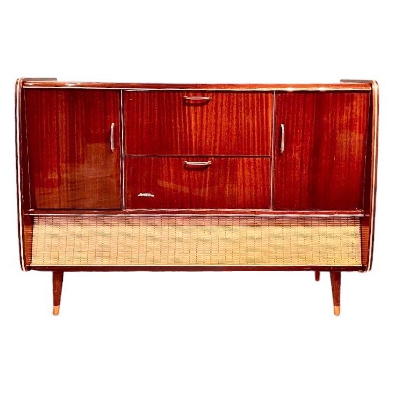 Mid Century Three Piece Stereo Console and Speakers at 1stDibs