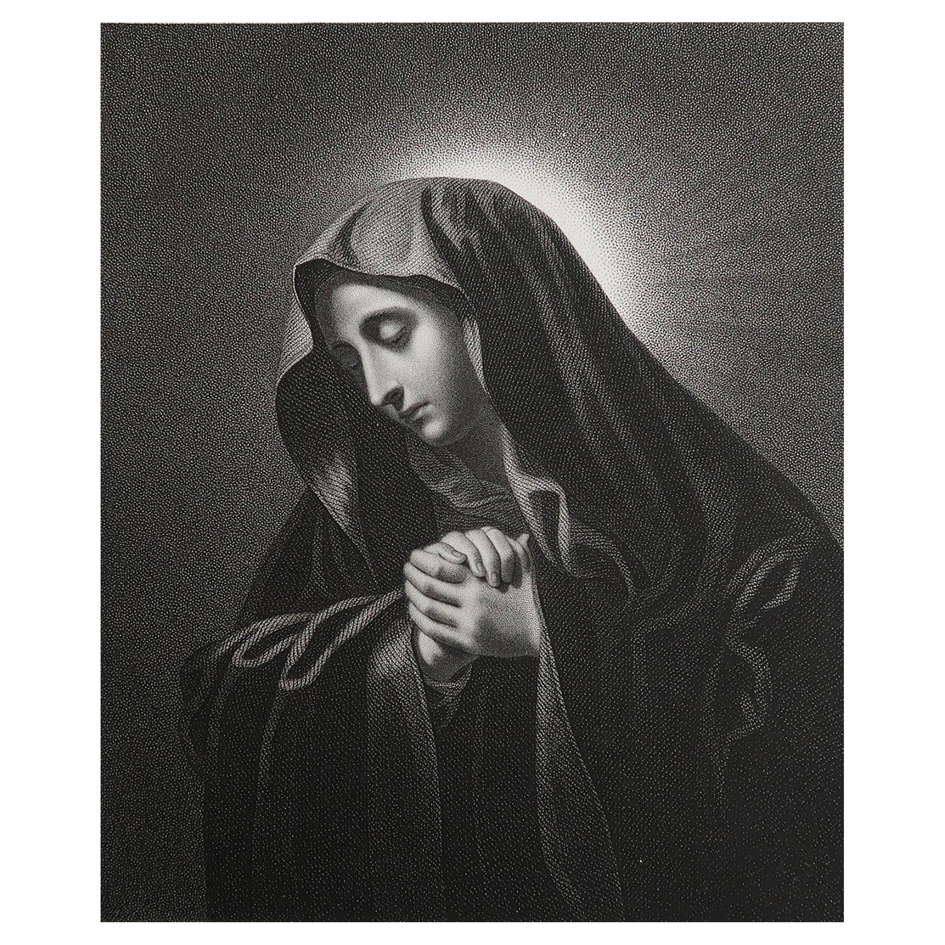 Baluster Vase in Paris Porcelain with the Effigy of the Virgin Mary For ...