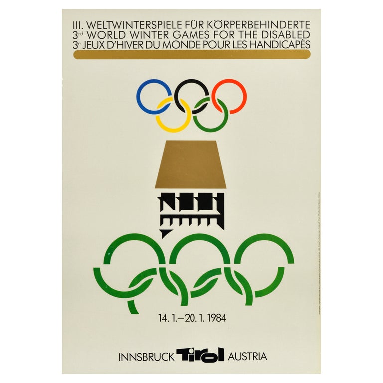 Original Vintage Olympics Sport Poster Winter Paralympic Games ...