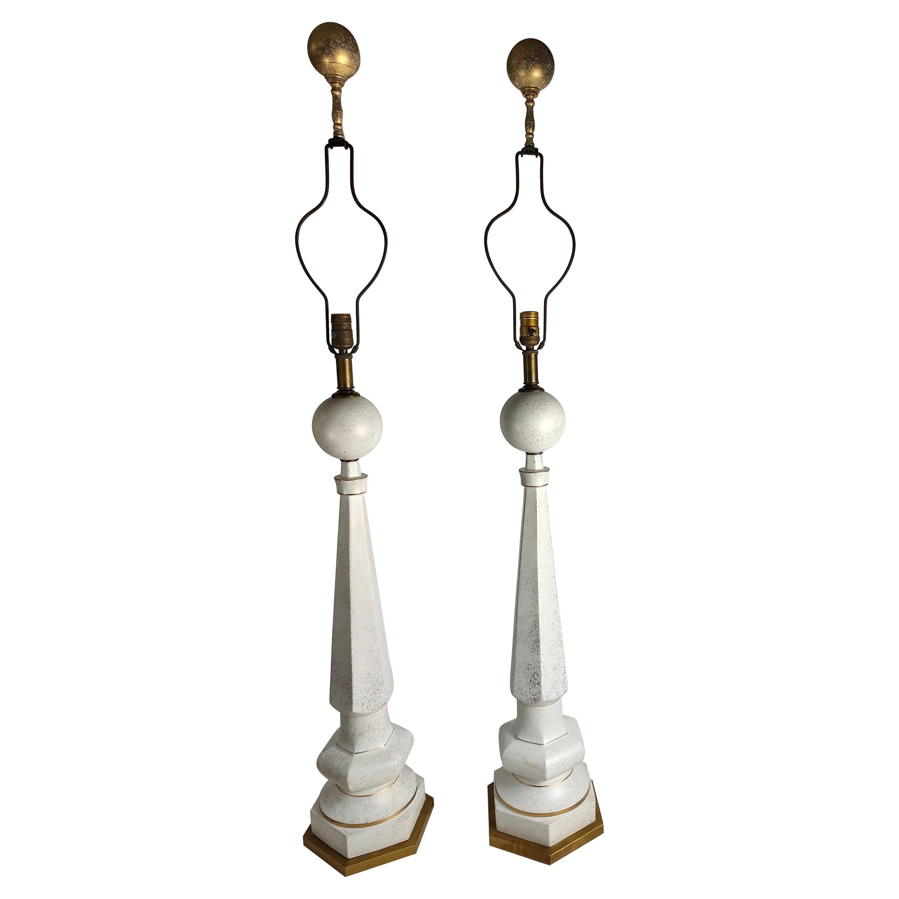 Pair of Large Mid-Century Modern Metal Finial-Shape Floor Lamps on ...