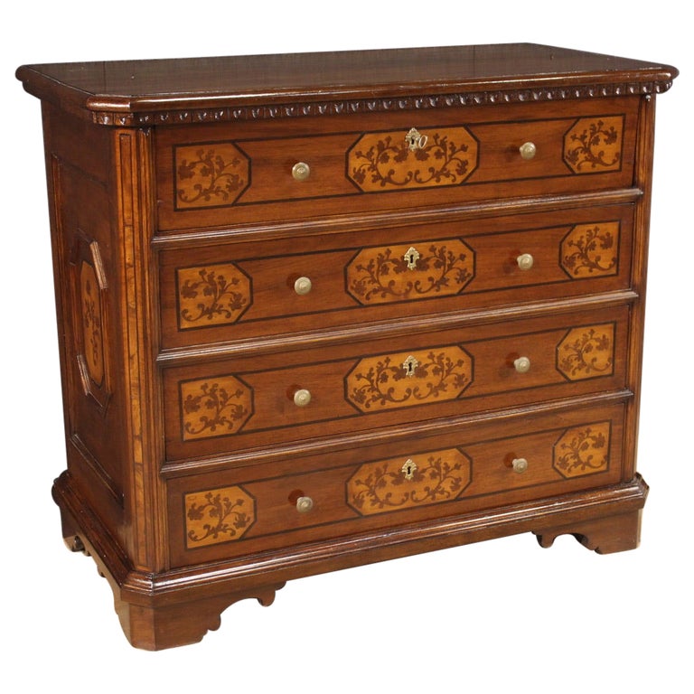 20th Century Inlaid Wood Italian Chest of Drawers, 1950 For Sale at 1stDibs