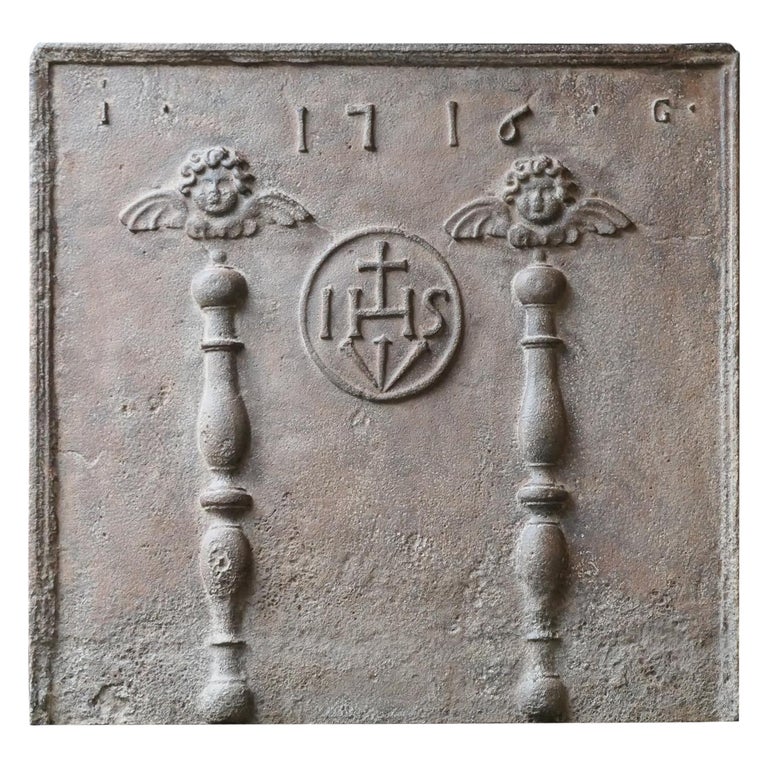 18th Century French 'Pillars with IHS Monogram' Fireback For Sale at ...
