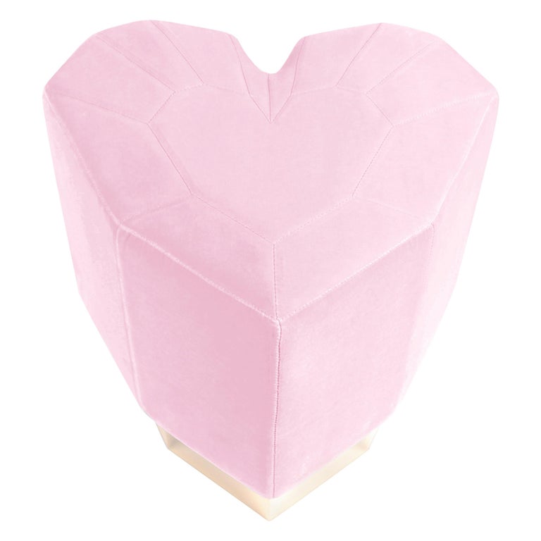 Light Pink Queen Heart Stool by Royal Stranger For Sale at 1stDibs