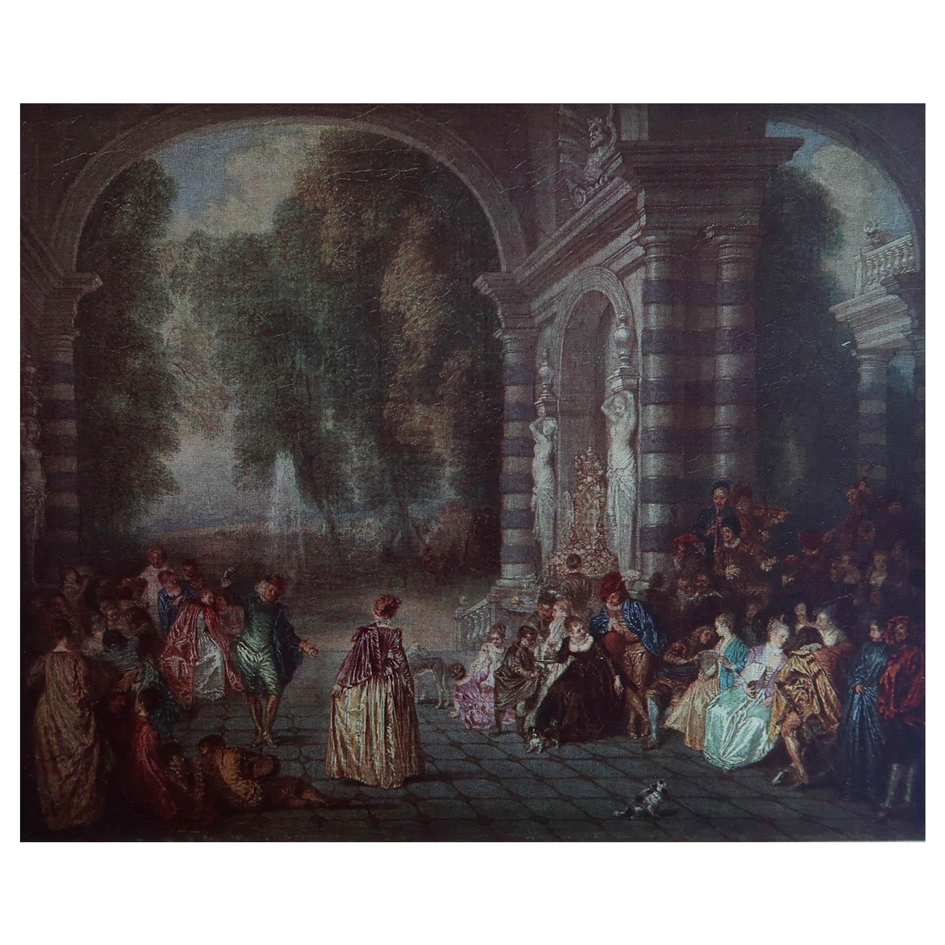 Original Antique Print of After Antoine Watteau, circa 1900 at 1stDibs